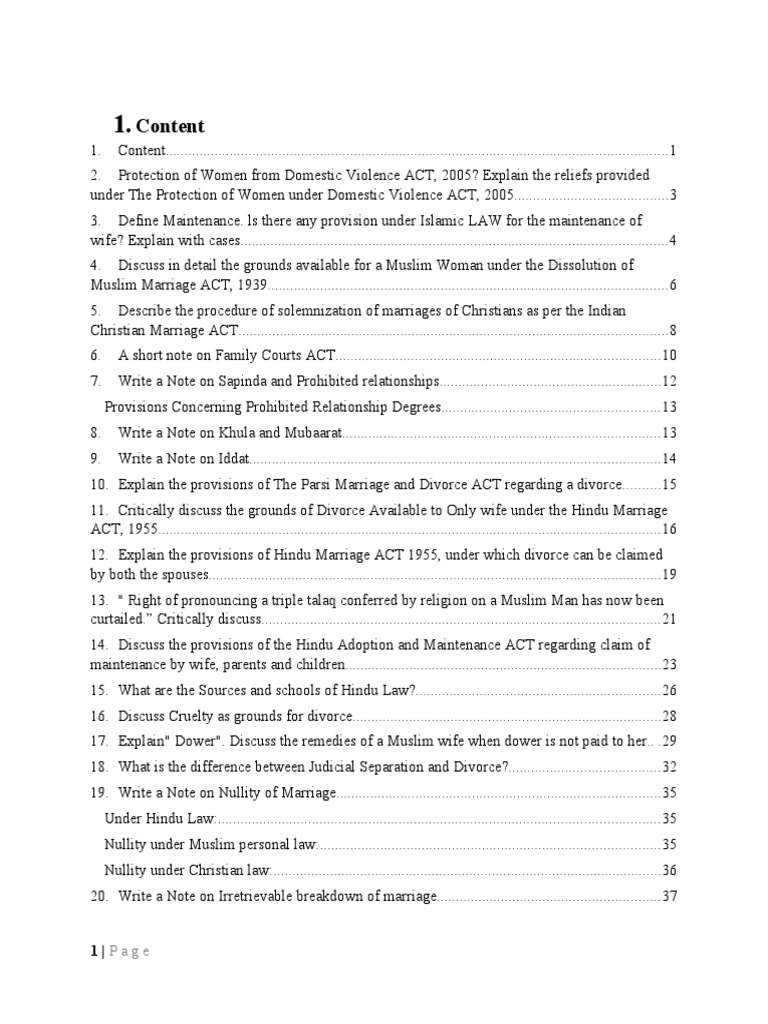 Family Law - PREWRITTEN | PDF