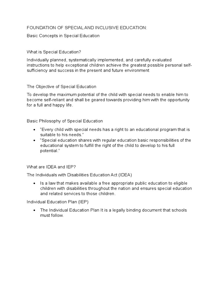 Special Education Basics and Diversity Insights | PDF | Career & Growth