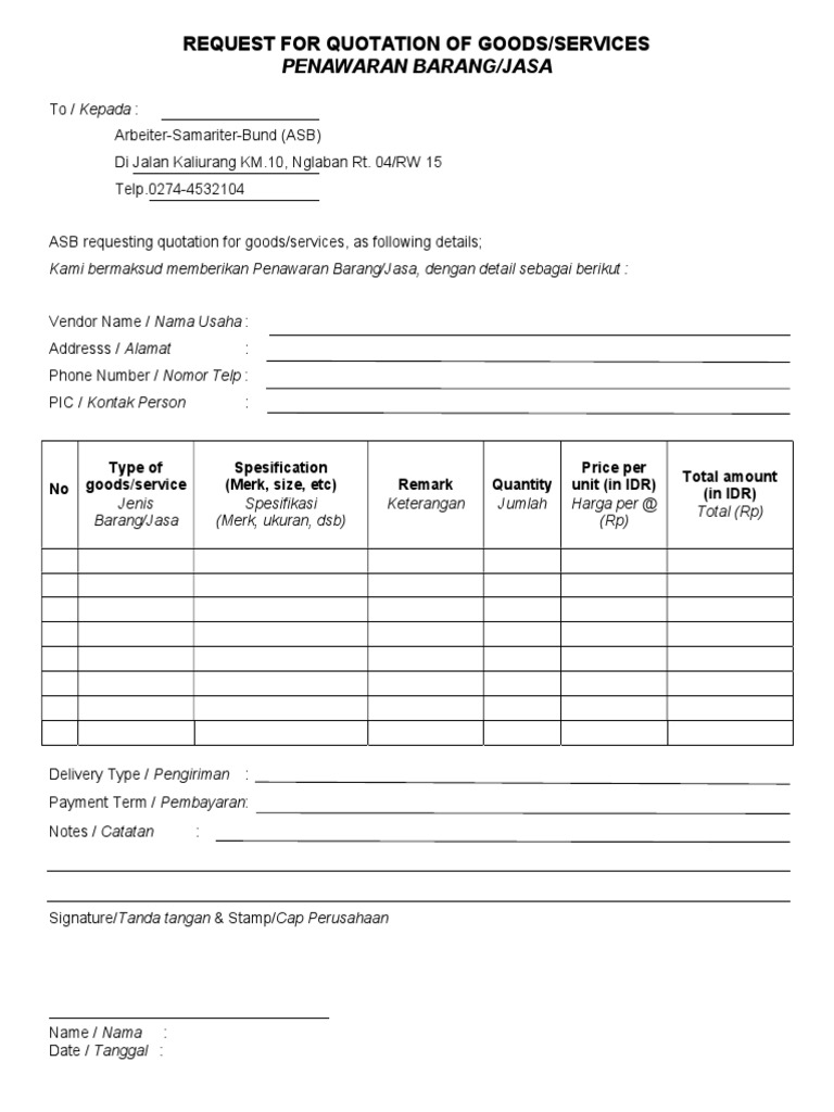 Form Penawaran PDF | PDF