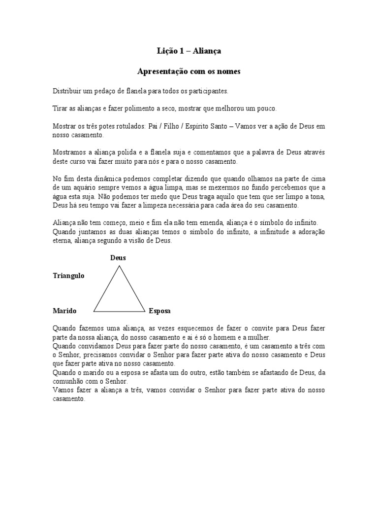 Lição 1 - ALIANÇA | PDF