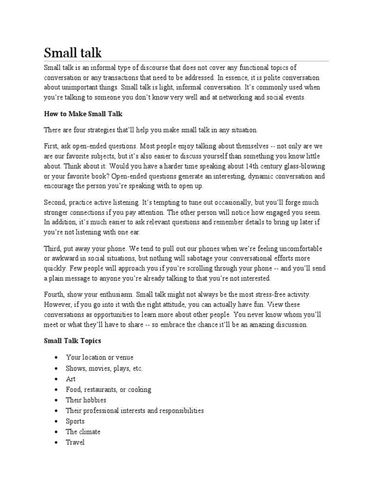 Mastering Small Talk & Debating | PDF | Self-Improvement
