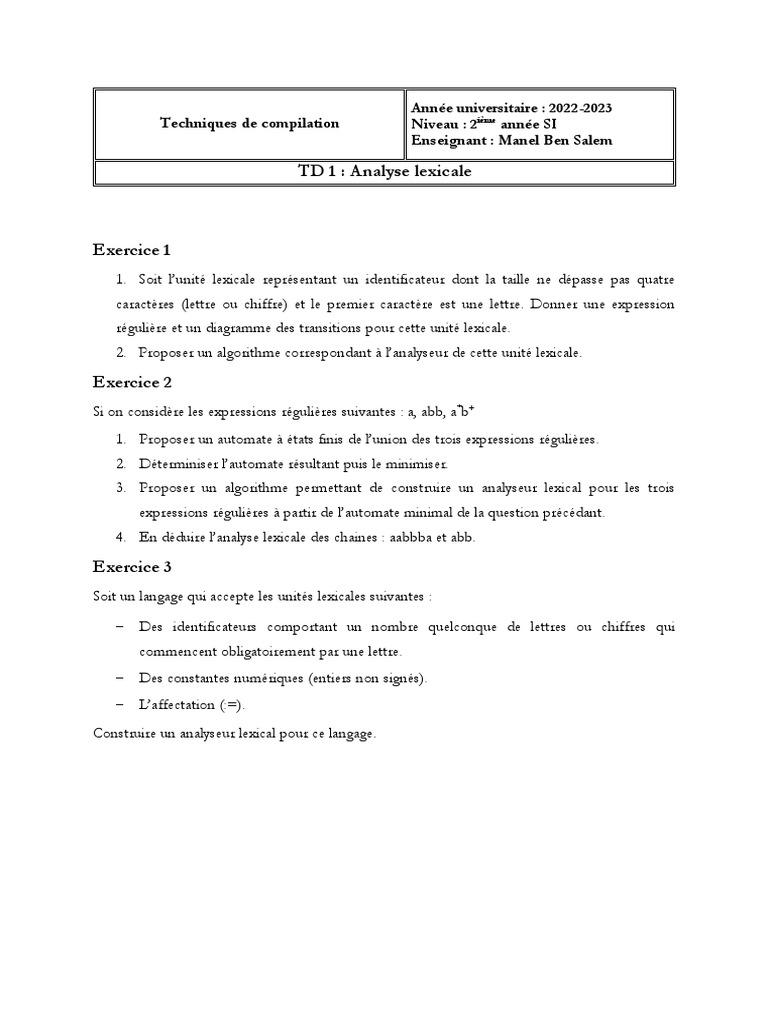 td1 PDF | PDF