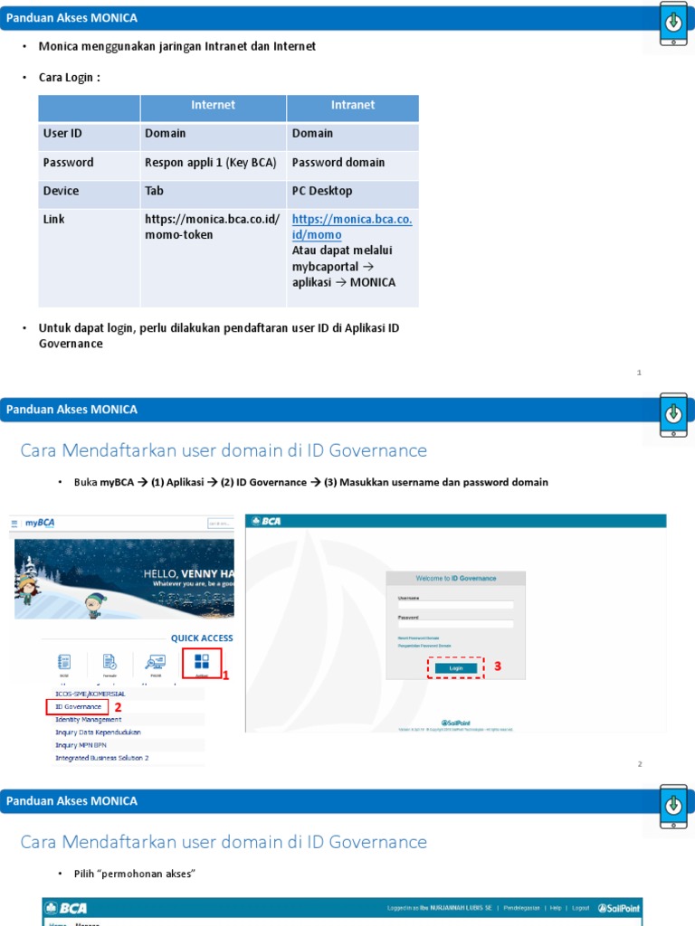 Panduan Pendaftaran User ID MONICA (ENC) PDF | PDF