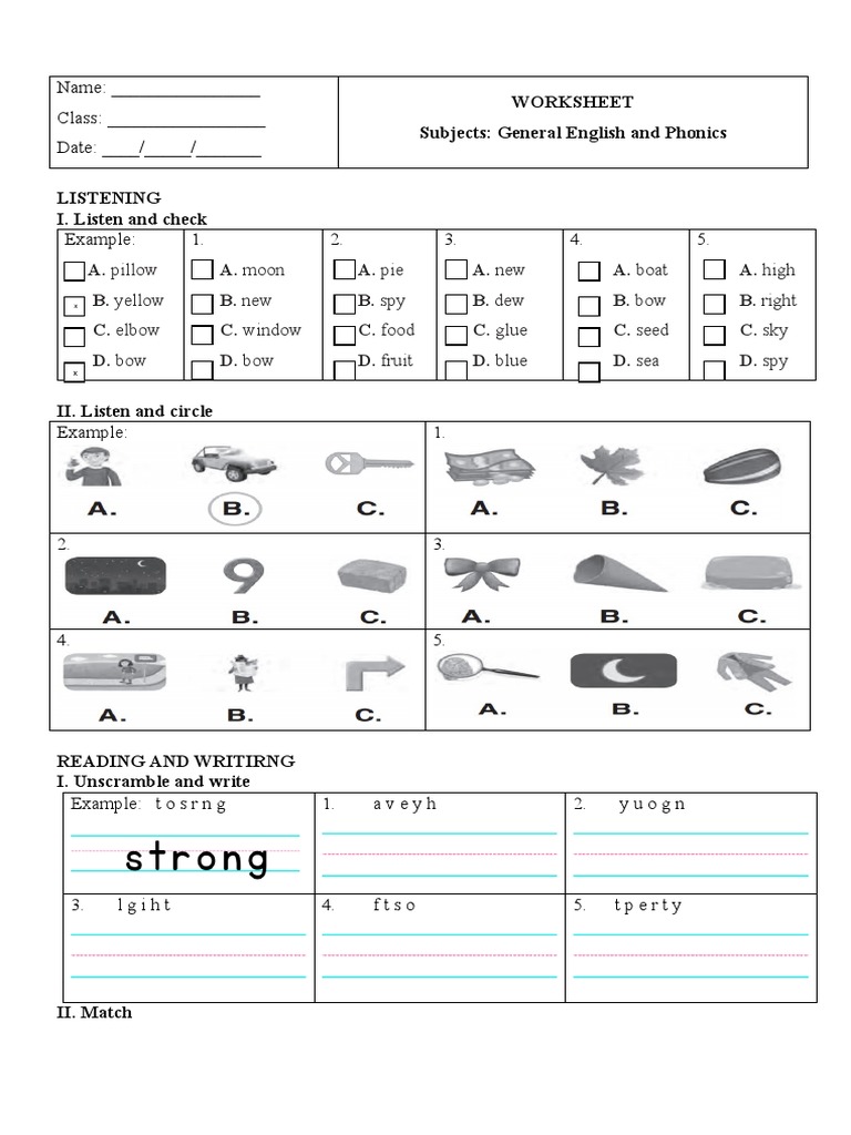 Worksheet For Grade 3 | PDF