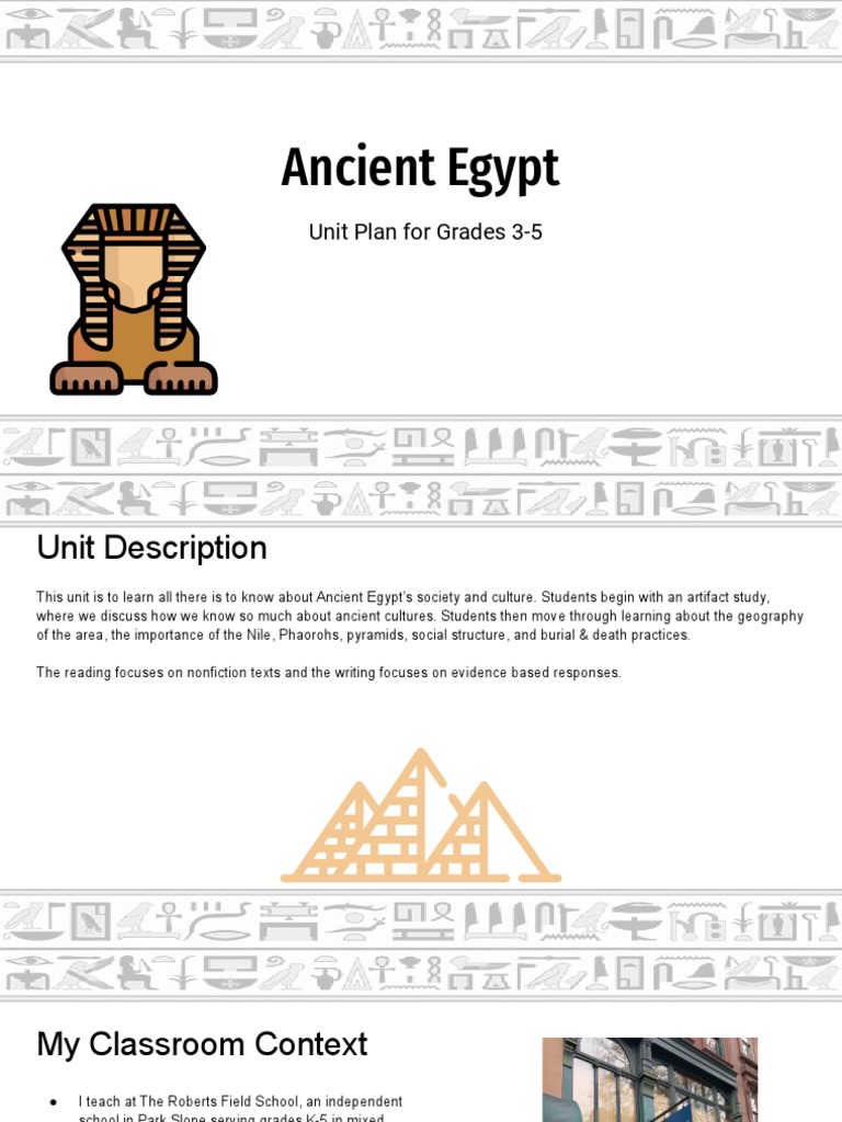 Ancient Egypt Unit Plan for Grades 3-5 | PDF