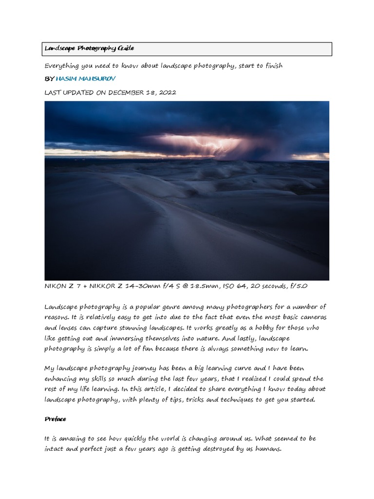 Landscape Photography Guide | PDF