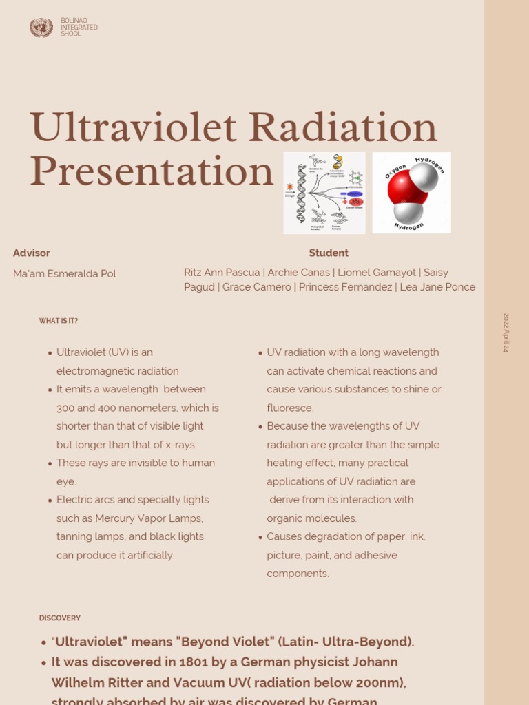 Ultraviolet Light Presentation PDF | PDF | Ultraviolet | Electromagnetic Spectrum