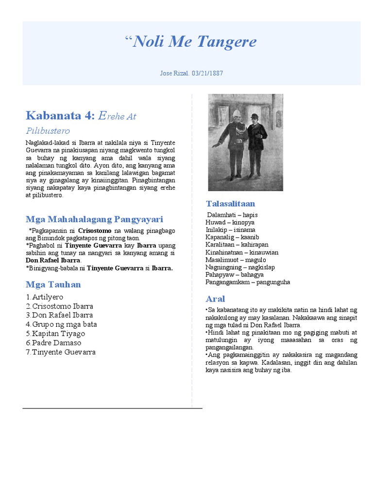 Kabanata 4 Noli Me Tangere | PDF