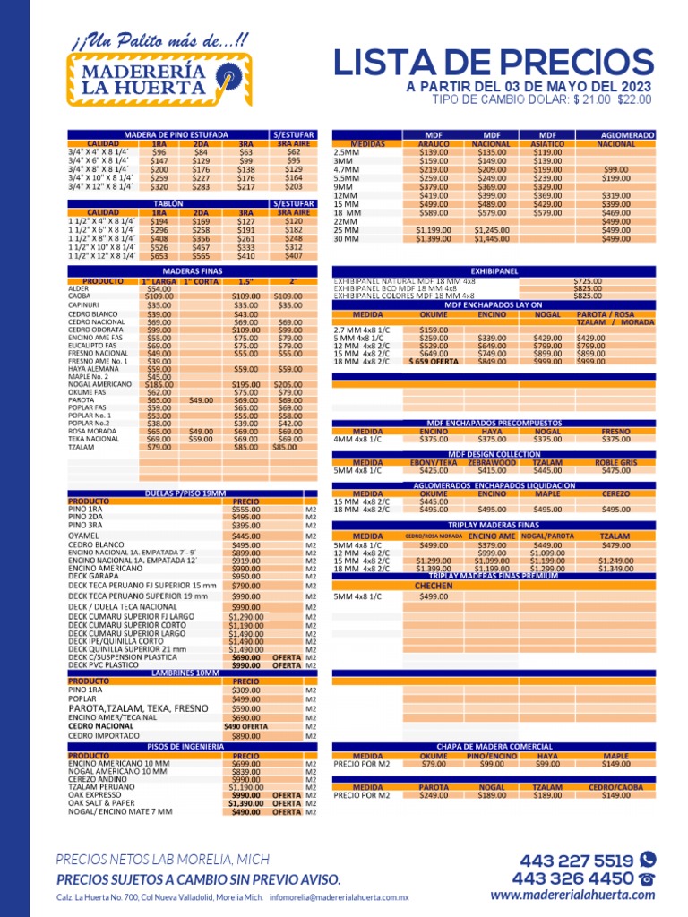Lista de Precios PDF | PDF