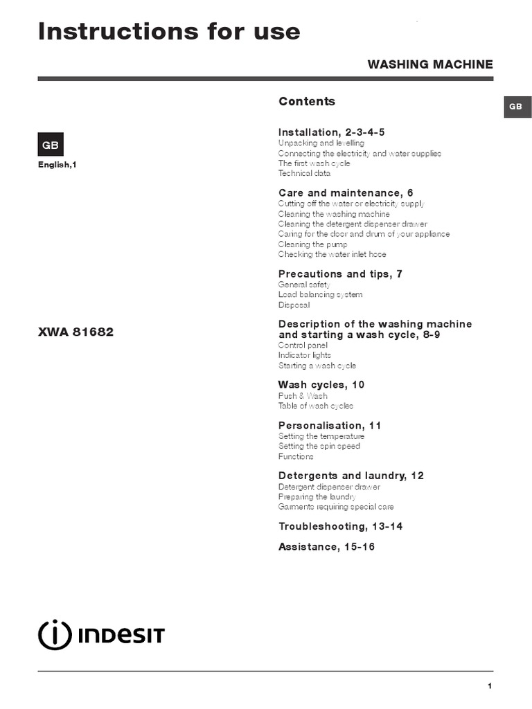 Washing Machine Manual PDF | PDF