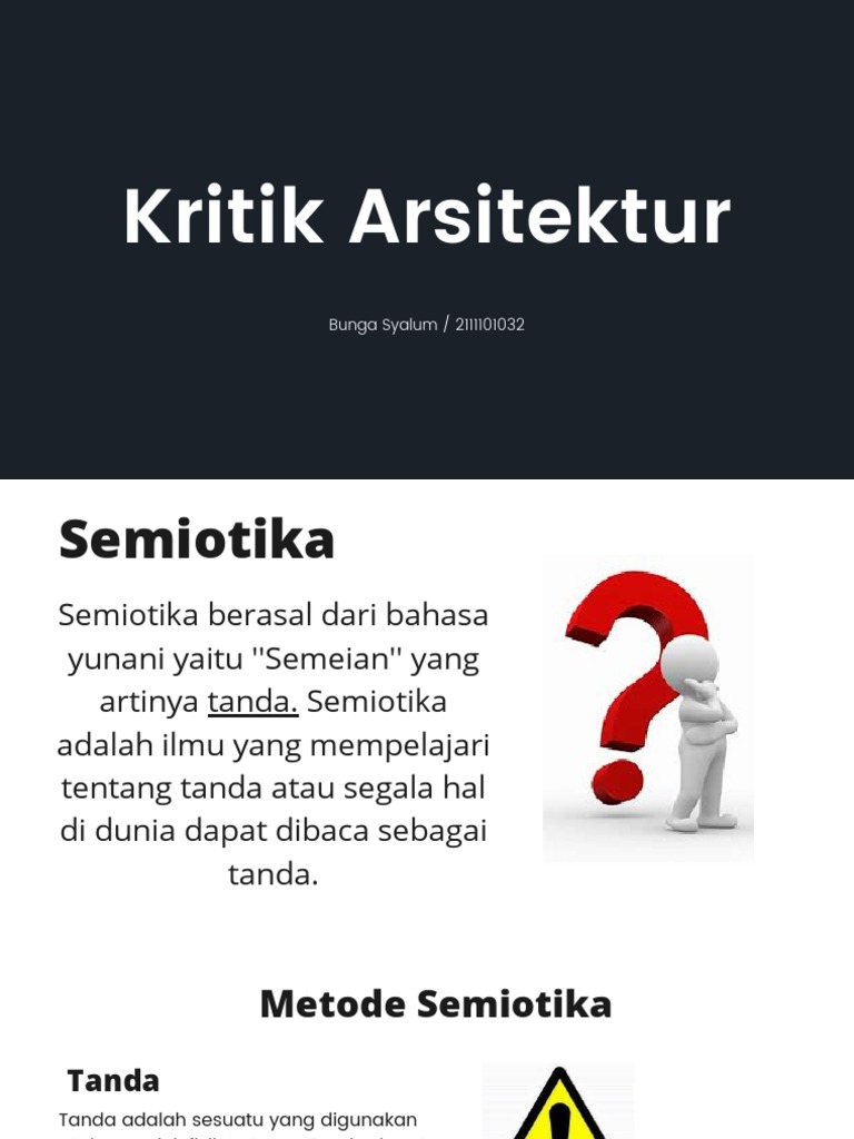 Kritik Semiotika dalam Arsitektur | PDF