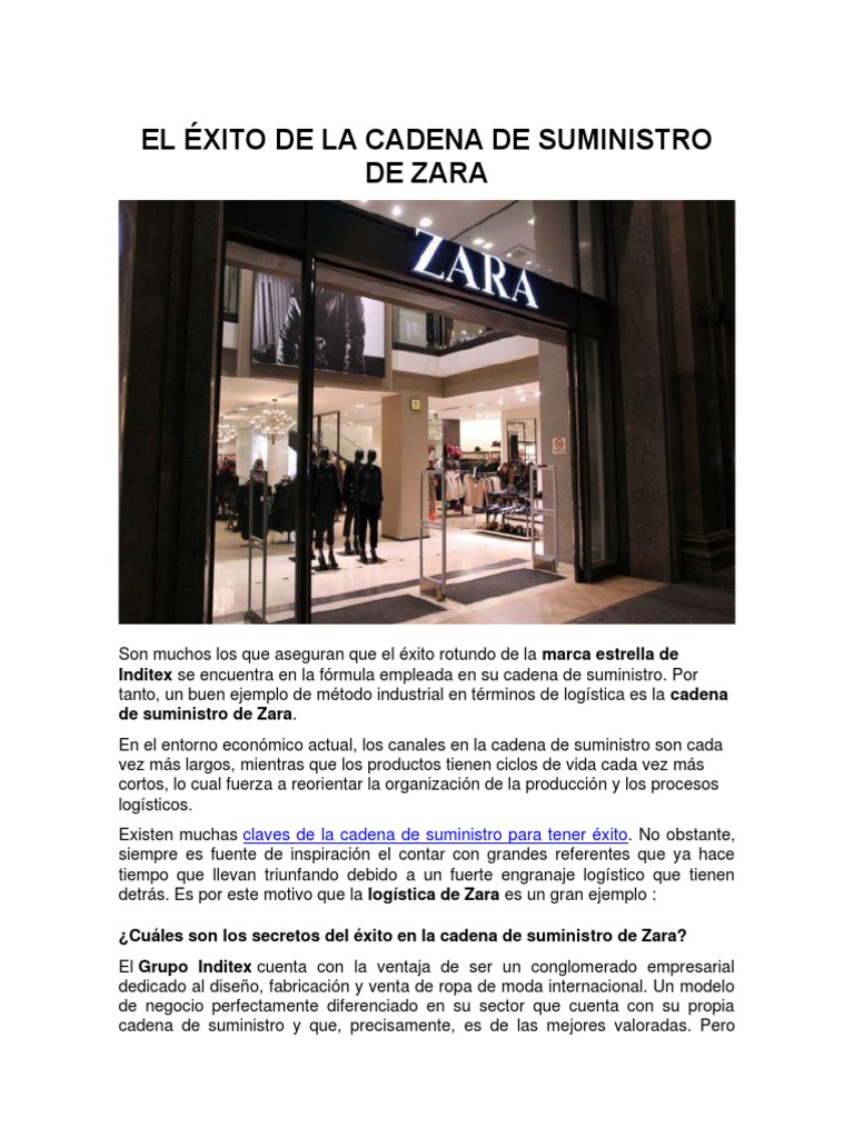 El Éxito de La Cadena de Suministro de Zara PDF | PDF