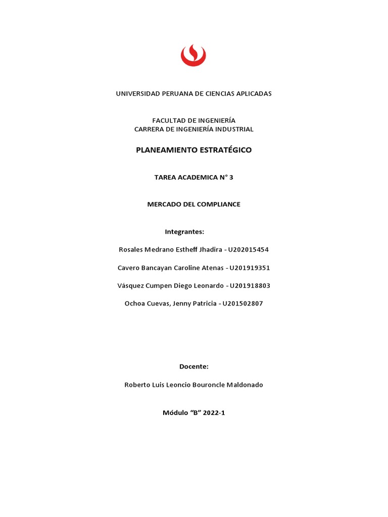 Tarea Academica 3 - Grupo 3 | PDF | Negocios Tarea Academica 3 - Grupo 3 | PDF | Negocios