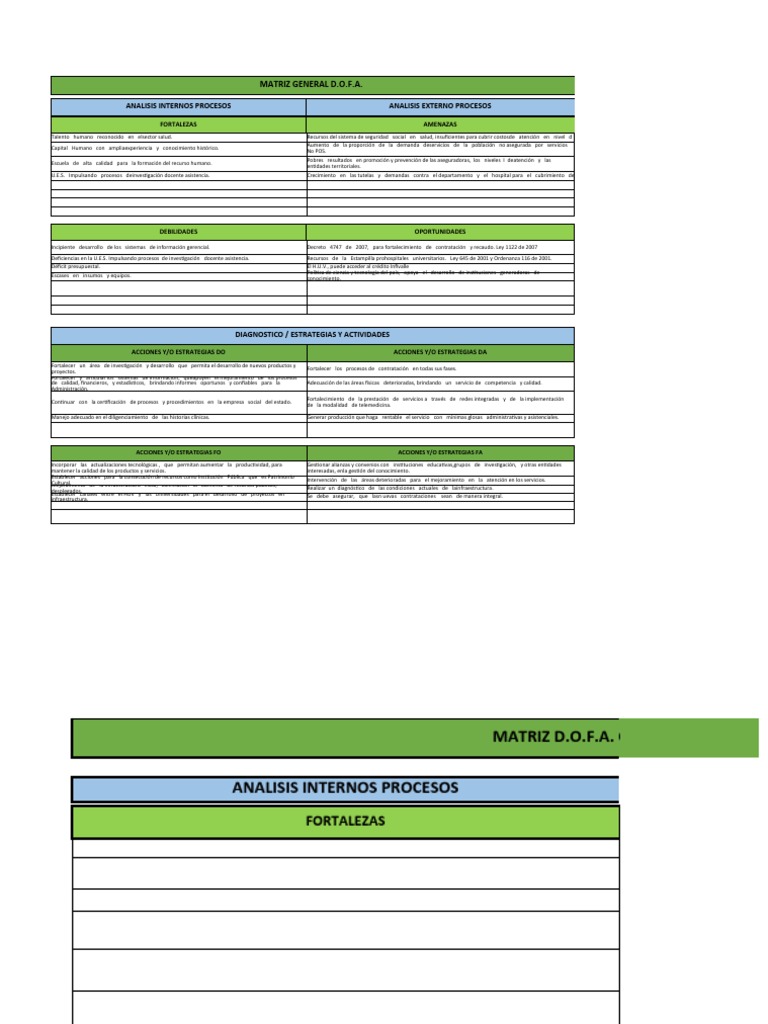 Anexo 1 - Matriz DOFA - Etapa 2 | PDF