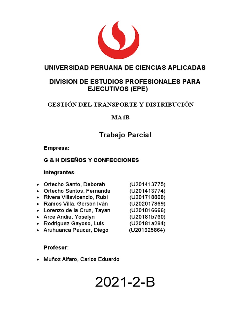 Avance Ta2 GESTIÓN DEL TRANSPORTE Y DISTRIBUCIÓN | PDF | Al por menor | Lima