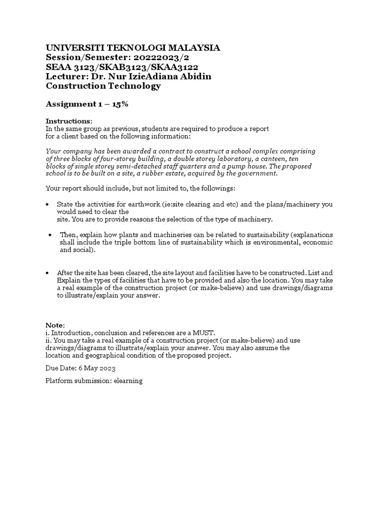 Construction Technology Assignment Report | PDF | Art