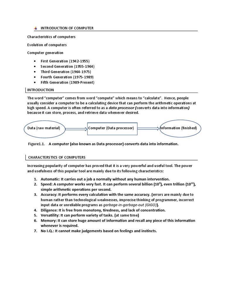 Introduction of Computer | PDF
