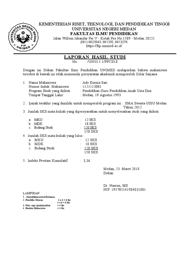 Contoh T3 LHS Pakai Kop | PDF