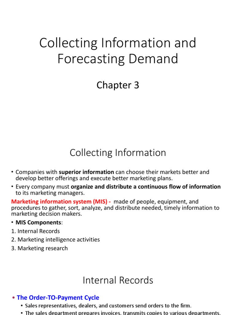 Chapter 3 - Collecting Information and Forecasting Demand PDF | PDF | Career & Growth | Finance ...