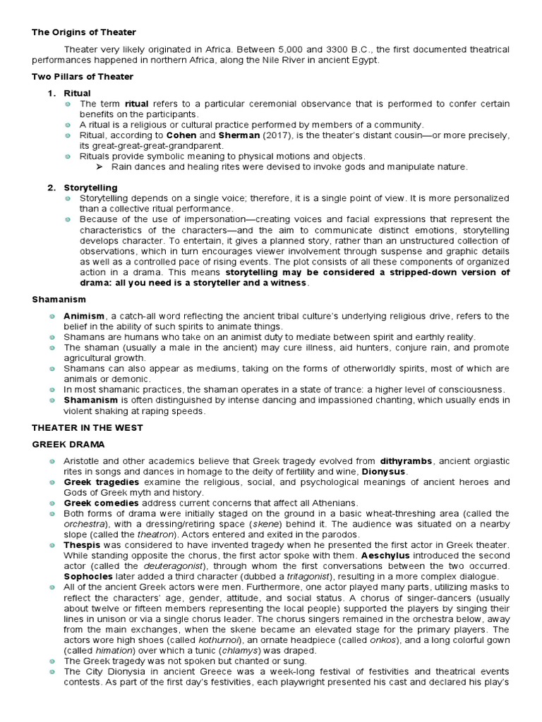 The Origins of Theater (Module) | PDF | Greek Tragedy | Aeschylus