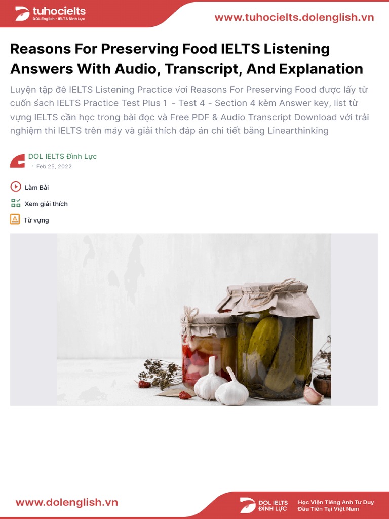 Reasons for Food Preservation Explained | PDF | Food Preservation ...