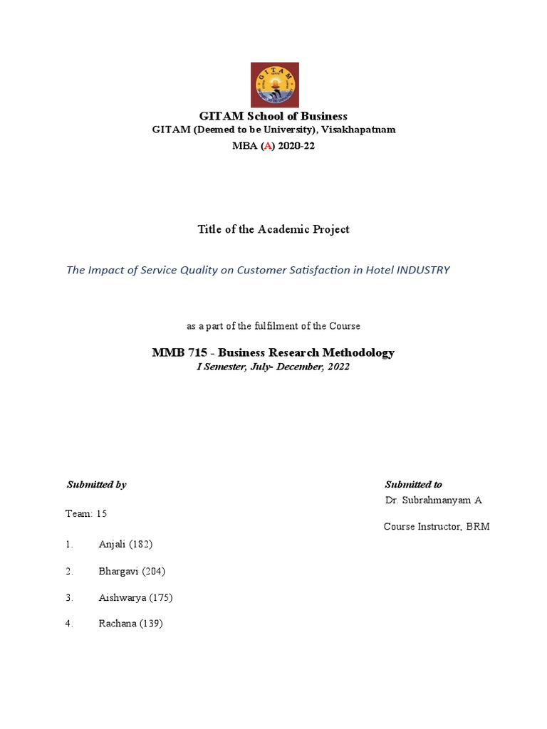 BRM Final Report PDF | PDF