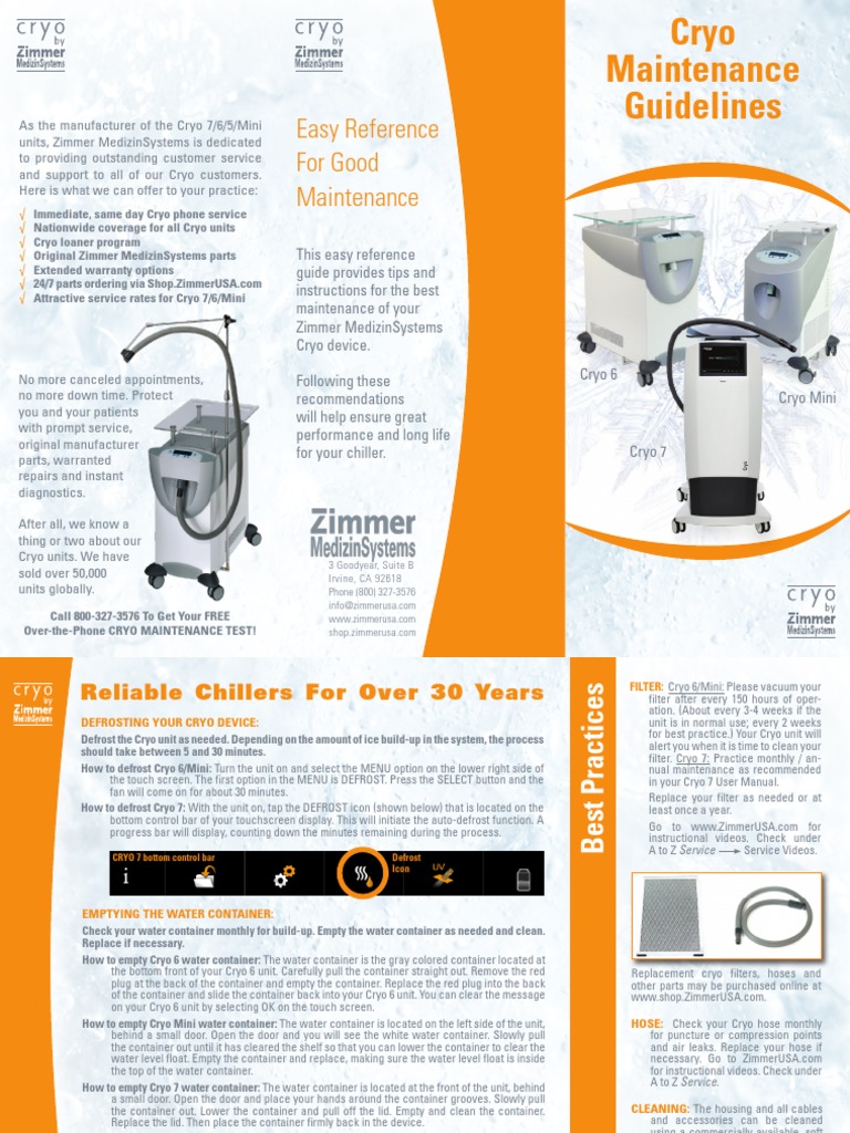 Cryo Maintenance Guide Trifold PDF | PDF