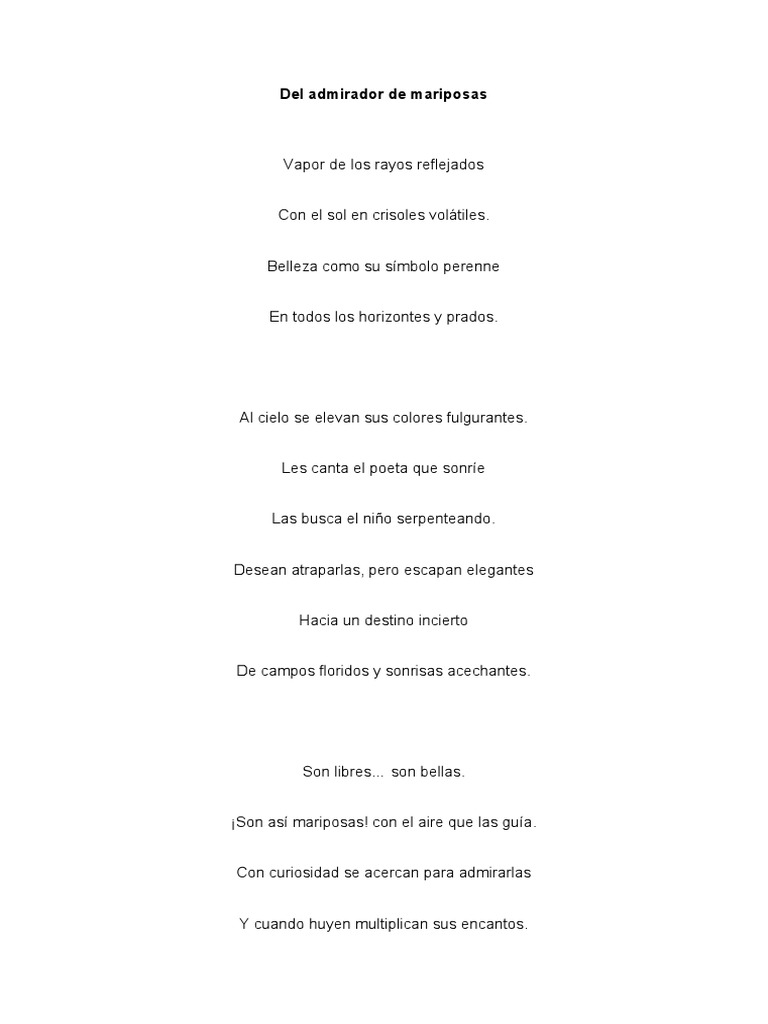 Mariposas - Poema | PDF