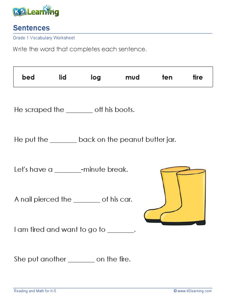 Grade 1 Sentences 1 PDF | PDF