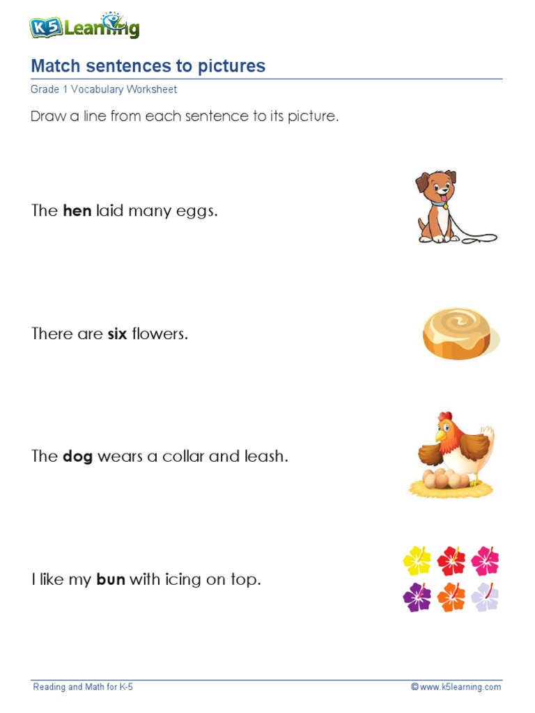 Grade 1 Sentences Pictures 1 PDF | PDF