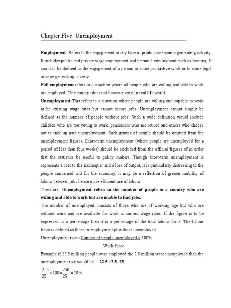 TOPIC 7 Unemployment | PDF | Unemployment | Labour Economics