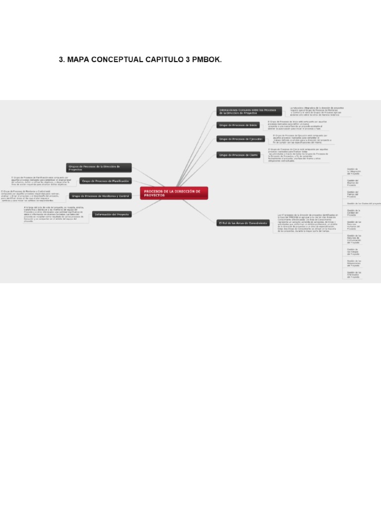 Mapa Conceptual Capitulo 3 Pmbok Proceso de La Direccion de Proyectos PDF | PDF
