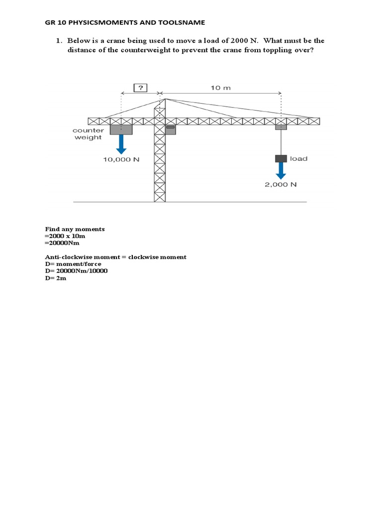 Moments and Tools Worksheet | PDF