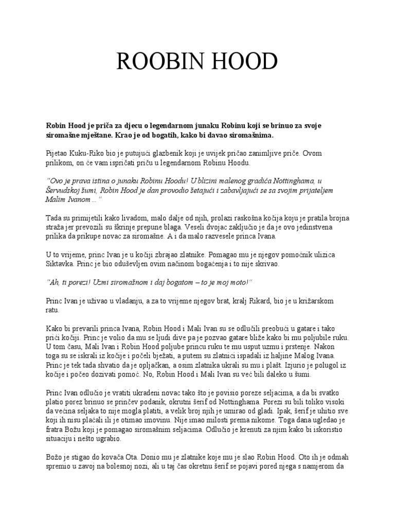 Roobin Hood | PDF