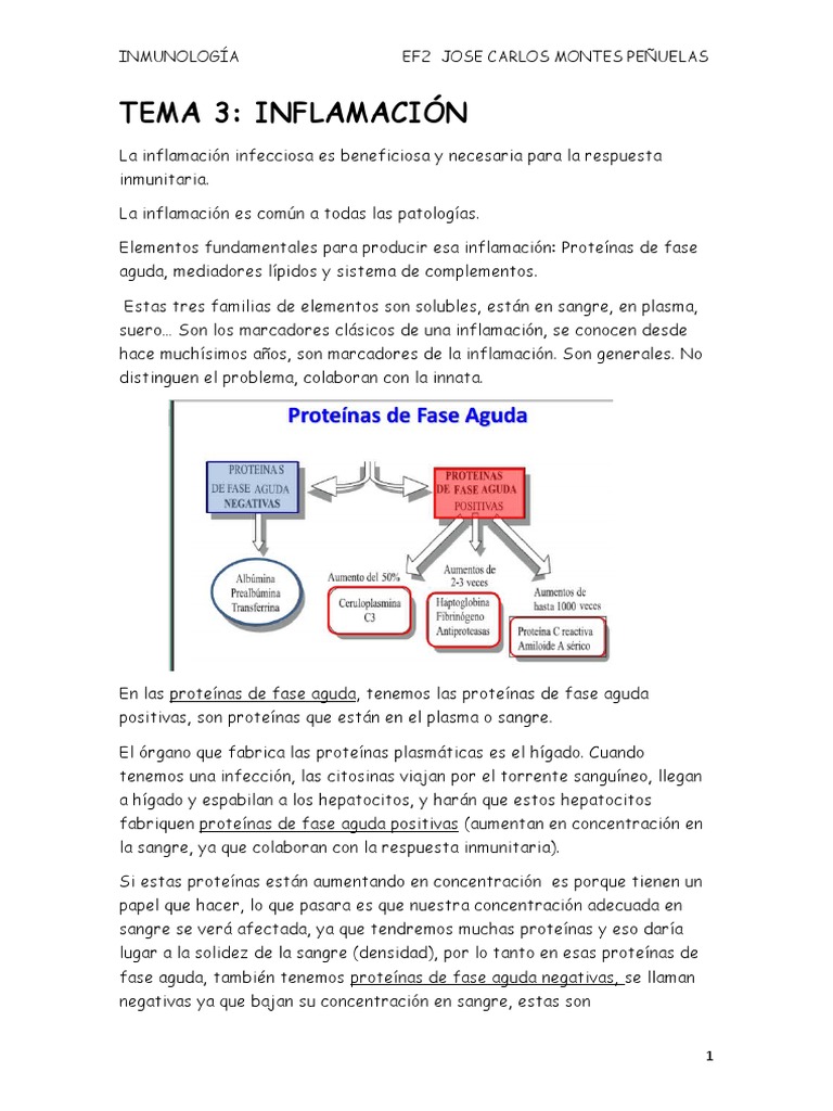 Tema 2 | PDF | Sistema complementario | Inflamación
