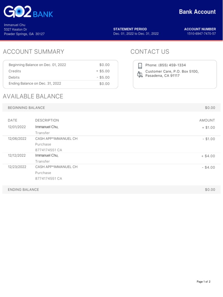 Bank Account Statement Summary | PDF | Receipt | Debits And Credits
