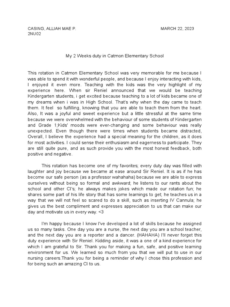 Journal - Casing, Alliah Mae P | PDF | Wellness