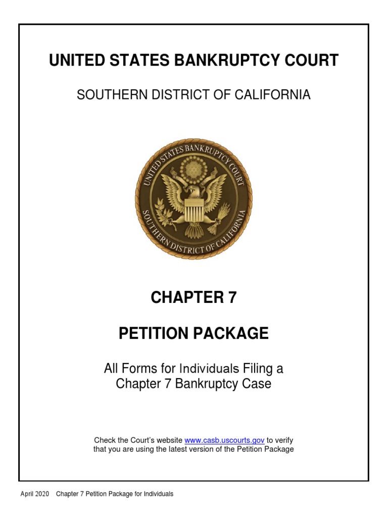 Chapter 7 Bankruptcy Forms Guide | PDF