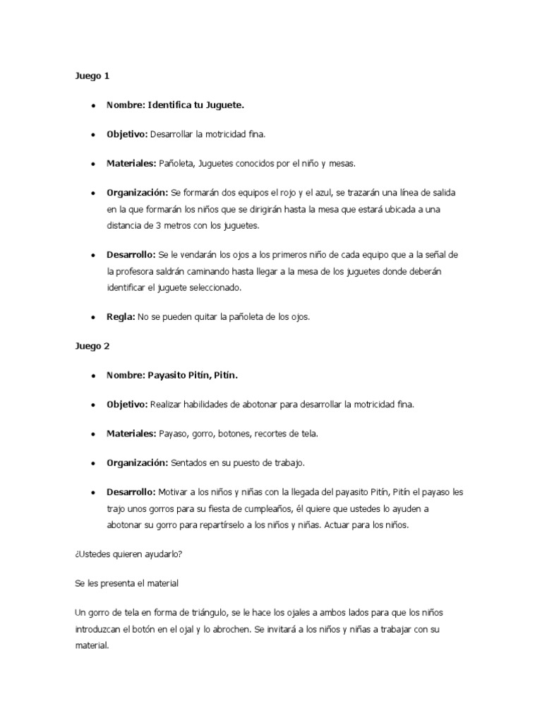 Juego 1 | PDF
