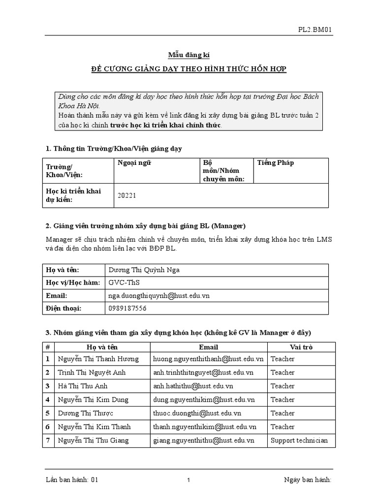 FL1406 - PL2.BM01 - de Cuong Chi Tiet BL PDF | PDF