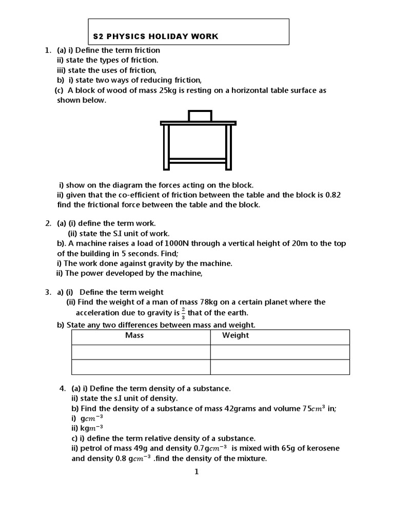 s2 phy holiday work.pdf | PDF