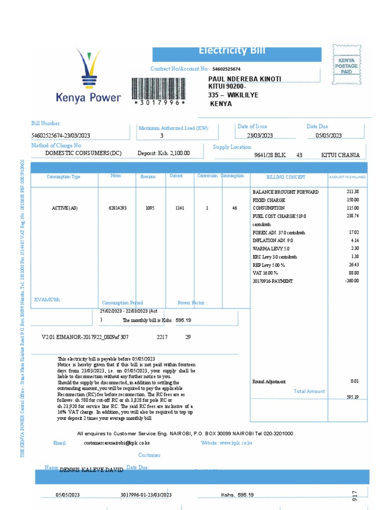 Peter Electric Bill | PDF