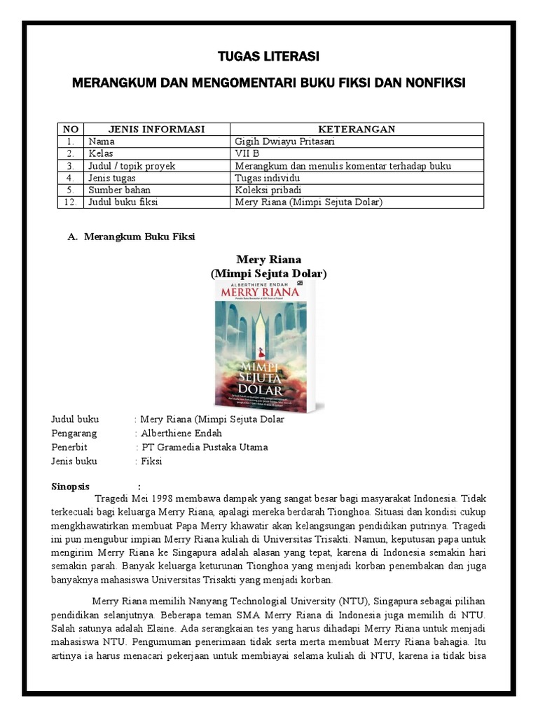 Contoh Rangkuman Dan Komentar TTG Buku | PDF