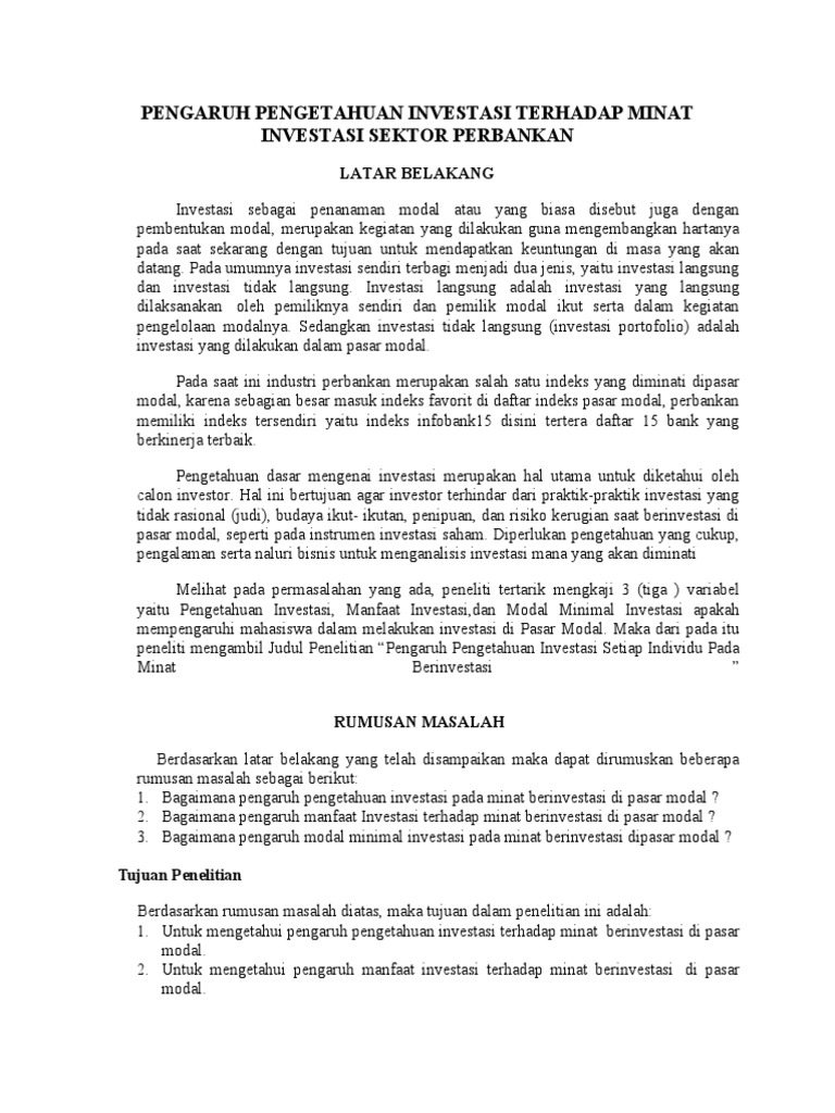 CTH Proposal Penelitian | PDF | Karier & Perkembangan | Pengelolaan Keuangan & Uang