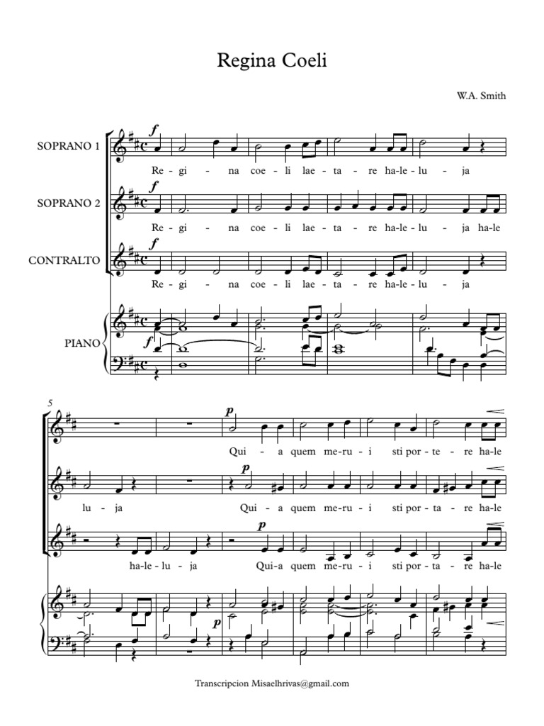 Regina Coeli - Partitura Completa PDF | PDF