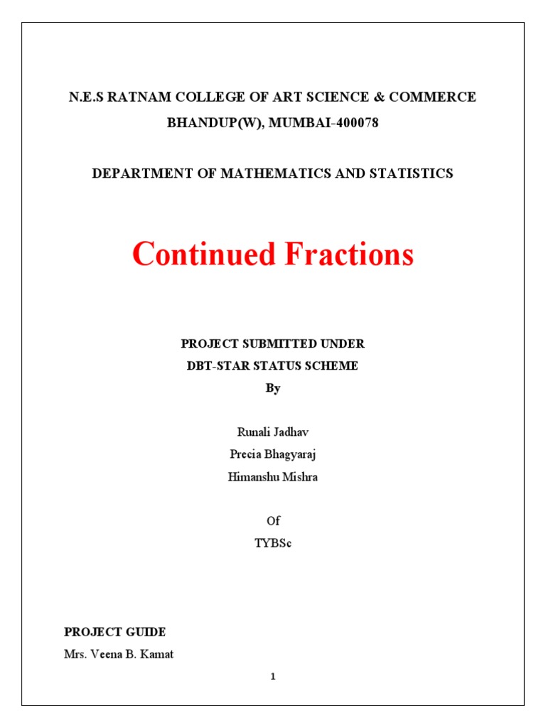 Continued Fractions | PDF | Rational Number | Numbers