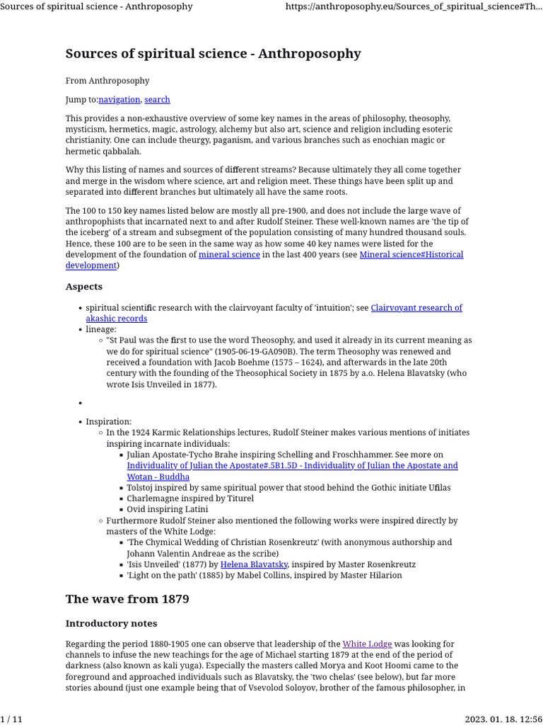 Sources of Spiritual Science - Anthroposophy2 | PDF