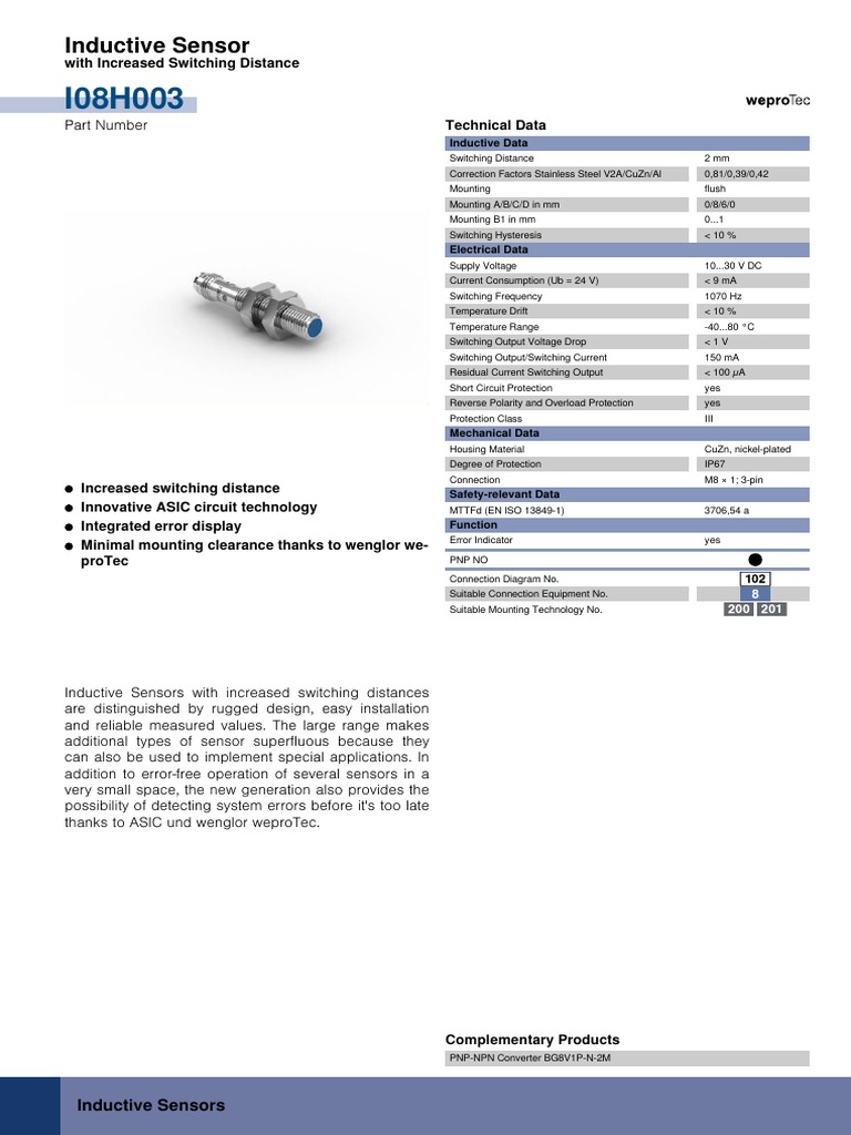 Data Sheet I08H003 en | PDF