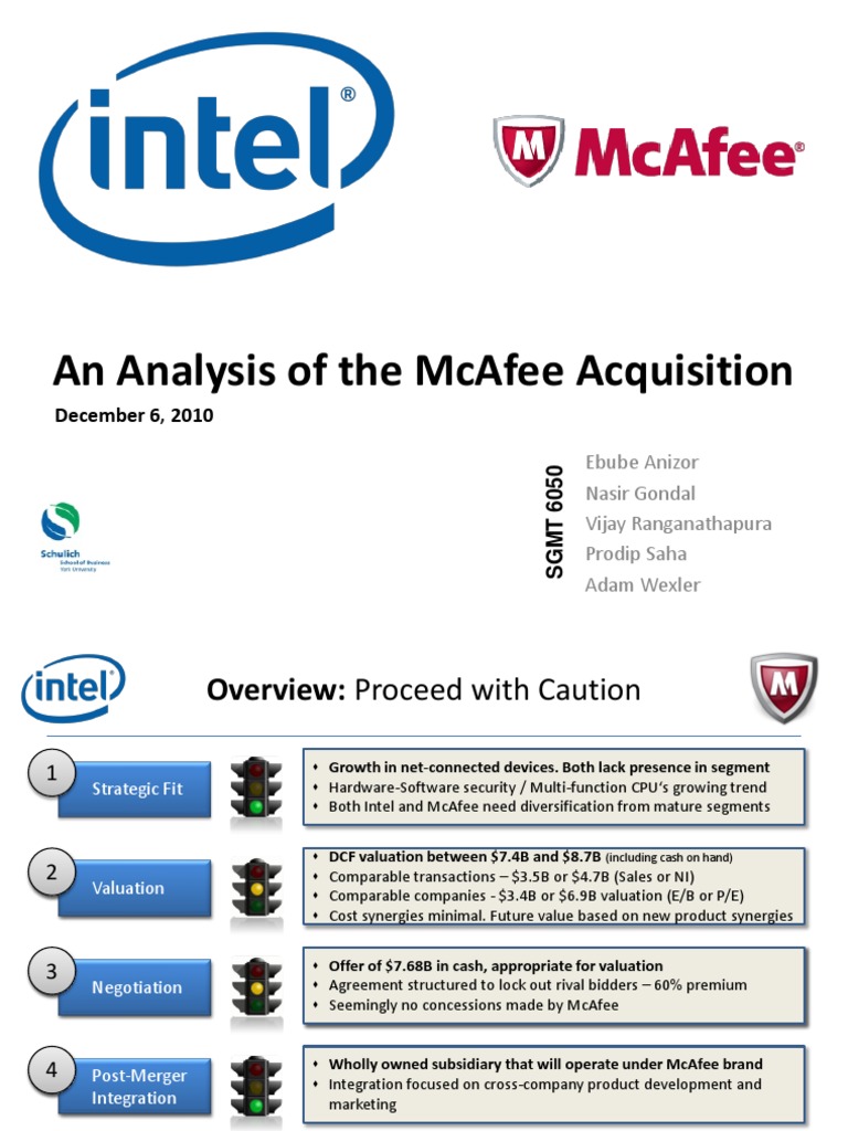 Intel McAfee Acquisition PPT | Intel | Mergers And Acquisitions | Free ...