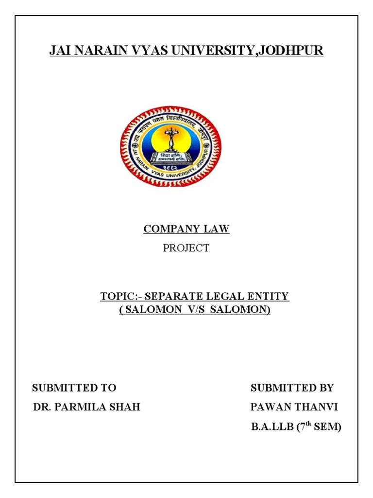 Company Law Project 7th Sem | PDF | Business